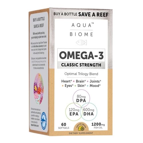 Enzymedica - Aqua Biome Omega-3 Classic Strength, 1200mg (Lemon) - 60 ...